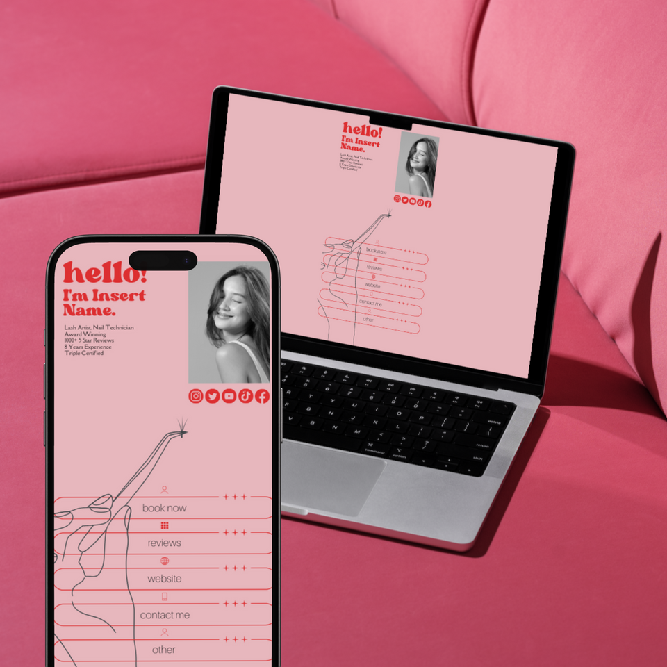 Link In Bio Canva Digital Template – Lash Line